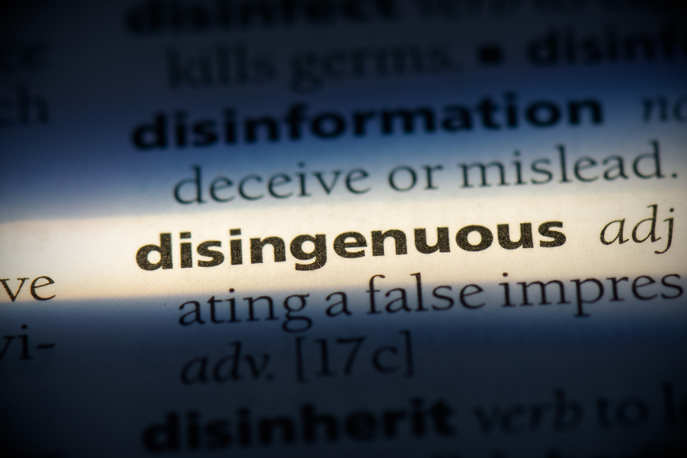 Disingenuous - Das Wort Disingenuous im Englischen